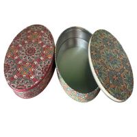 China Embossed Oval Food Tin Box L250*W150*H56mm Metal Container for Biscuit Cake Candy Snack for sale