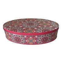 China Embossed Oval Food Tin Box L250*W150*H56mm Metal Container for Biscuit Cake Candy Snack for sale