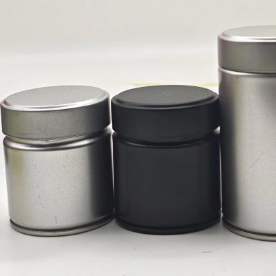China Eco Grade Cylinder Tea Cans Round Tube Canister for Food Packaging Matcha Tin Can Green Tea Powder Tin Container With Screw Lid for sale