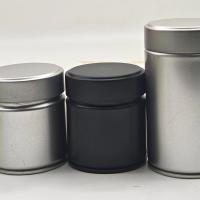 China 100ml Screw Top Tinplate Metal Storage Tin Cans Black Plating For Tea Candle Aerosol Perfume for sale
