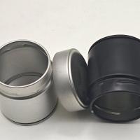 China 100ml Screw Top Tinplate Metal Storage Tin Cans Black Plating For Tea Candle Aerosol Perfume for sale