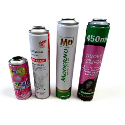 China Industrial Chemical Use Round Tinplate Aerosol Can with Glossy Frosted Finish Offset Lithography Printed Pump Sprayer for sale