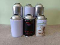 China Industrial Chemical Use Round Tinplate Aerosol Can with Glossy Frosted Finish Offset Lithography Printed Pump Sprayer for sale