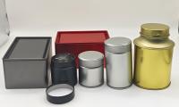 China 50 Grams Stainless Steel Tea Caddy Tins Round Luxury Tinplate Metal Tea Canister Jar for sale