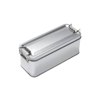 China Custom Plated Tin Box with Lid Square Shaped Metal Gift Box for Chocolate Tea Candy Cake Cosmetic Milk 100ml Capacity for sale