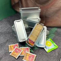 China Custom Plated Tin Box with Lid Square Shaped Metal Gift Box for Chocolate Tea Candy Cake Cosmetic Milk 100ml Capacity for sale