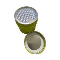 China Round Tinplate Tin 30g 60g Matcha Powder Tin Easy Peal No Machine Sealing Matcha Box for sale