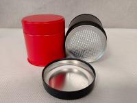 China Round Tinplate Tin 30g 60g Matcha Powder Tin Easy Peal No Machine Sealing Matcha Box for sale