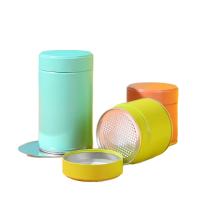 China Cylinder Tea Cans Round Tube Canister For Food Packaging Matcha Tin Can Green Tea Powder Tin Container for sale