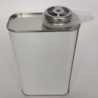 China 1L 2L 2.5L 3L 4L 5L White Silver Tin Cans Square Rectangle Tinplate Cans For Chemical Paint Coating for sale