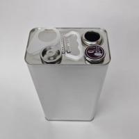 China 1L 2L 2.5L 3L 4L 5L White Silver Tin Cans Square Rectangle Tinplate Cans For Chemical Paint Coating for sale