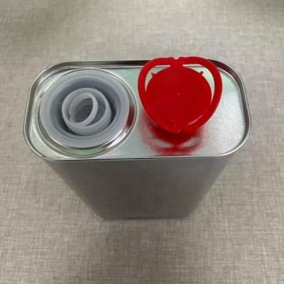 China 1L Rectangle Oive Oil Tin Cans Silver Square Metal Tinplate for Food Cooking Oil for sale