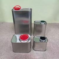 China 1L Rectangle Oive Oil Tin Cans Silver Square Metal Tinplate for Food Cooking Oil for sale