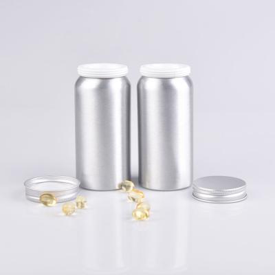 China Cylinder Aluminum Tin Cans With Screw Cap For Vitamins Medicine Powder Candy Pill Use for sale