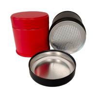 China 50G 80G Matcha Tea Powder Airtight Round Metal Tin Canister Black Candy Tinplate Cans for sale