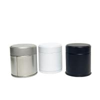 China 50G 80G Matcha Tea Powder Airtight Round Metal Tin Canister Black Candy Tinplate Cans for sale