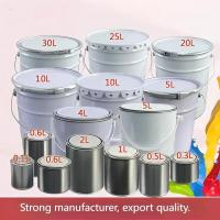 China Big Mouth 10L 18L 20L Metal Tinplate Pail Empty Barrel Cans for Paint Putty Chemicals for sale