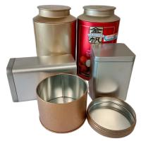 China Gold White Black Tea Tin Box 90*120mm Rectangle Airtight Inner Lid For Loose Food Chocolate for sale