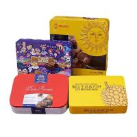 China Touristic Large Christmas Tin Box for Gift Candy Cookie Round Metal Cake Bulks With Lid for sale