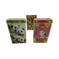 China Pink Black Gift Box Tin Tinplate Metal Printed Food Package with Hinged Lid for sale