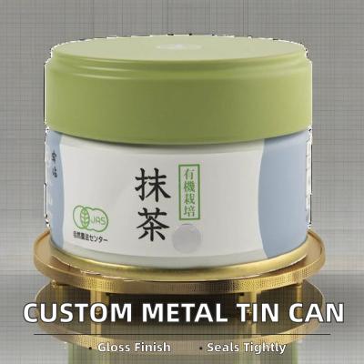 China Metal Round Airtight Food Grade Cylinder Various Sizes Empty Tin Can for Cake Matcha Spices for sale