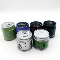 China Round Metal Tinplate Can Matcha Powder Tin with Screw Lid for Candy Tea Coffee Food Storage for sale