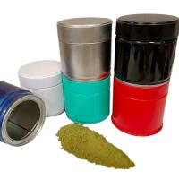 China 73x73mm Airtight Matcha Powder Tin Cans Tinplate Box with Easy Sealing Cap Food Storage for sale