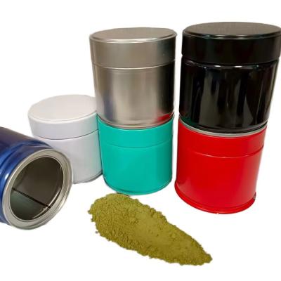 China 73x73mm Airtight Matcha Powder Tin Cans Tinplate Box with Easy Sealing Cap Food Storage for sale