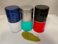 China 73x73mm Airtight Matcha Powder Tin Cans Tinplate Box with Easy Sealing Cap Food Storage for sale