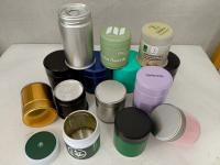 China Custom Food Grade Sealed Green Tea Coffee Powder Tin Canister Luxury Cylinder Metal Empty Matcha Tea Tin Packaging Box for sale
