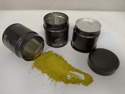 China Cylinder Tinplate Can Food Storage Container Empty Tin Candle Jar Screw Cap For Matcha Coffee Candy for sale