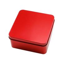 China Luxury Red Candy Tin Cans Round Tinplate Box Wedding Cookie Chocolate Candle Gift Matte Finish for sale
