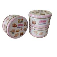 China Christmas Festival Metal Gift Round Tinplate Box Matte Finish Food Storage Can for Pizza Storage for sale