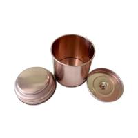 China White Matte Airtight Metal Tinplate Coffee Bean Box Food Grade Cylinder Double Lid Tea Tin for sale