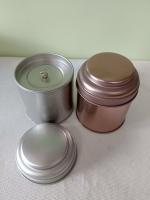 China White Matte Airtight Metal Tinplate Coffee Bean Box Food Grade Cylinder Double Lid Tea Tin for sale
