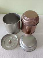 China White Matte Airtight Metal Tinplate Coffee Bean Box Food Grade Cylinder Double Lid Tea Tin for sale