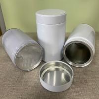 China White Round Matcha Tea Tin Cans Powder 100g 120g Tinplate Airtight Coffee Cans for sale