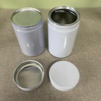 China White Round Matcha Tea Tin Cans Powder 100g 120g Tinplate Airtight Coffee Cans for sale