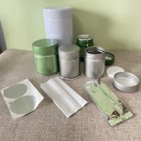 China White Round Matcha Tea Tin Cans Powder 100g 120g Tinplate Airtight Coffee Cans for sale