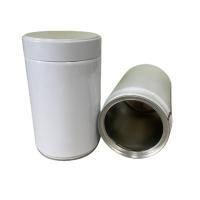 China Blue Print Round Tea Tin Cans 50g 70g 100g OEM Tinplate Matcha Coffee Powder Peanut Candy for sale