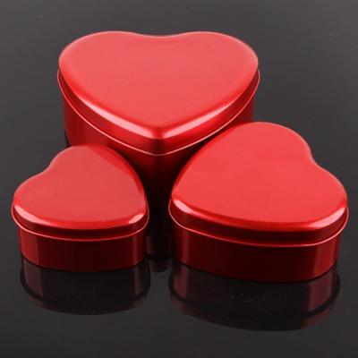China 7x7x3.6cm Heart Shaped Candy Tin Cans Tinplate Box Wedding Chocolate Jewelry for Craft Display for sale