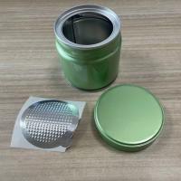 China Green Round Matcha Powder Tin Cans Easy Open Foil Seal with Screw Cap Tea Coffee Storage for sale