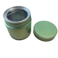 China Green Round Matcha Powder Tin Cans Easy Open Foil Seal with Screw Cap Tea Coffee Storage for sale