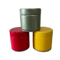 China Green Round Matcha Powder Tin Cans Easy Open Foil Seal with Screw Cap Tea Coffee Storage for sale