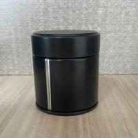 China 20g 60*60mm Black Round Matcha Tin Cans Tinplate Cans For Food Coffee Beans Tea Leaves for sale