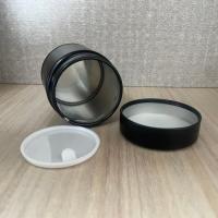 China 20g 30g Matcha Powder Tin Can Diameter 60*68mm Black Metal Tin Jar with Screw Cap Inner Lid Container for sale