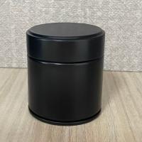 China 20g 30g Matcha Powder Tin Can Diameter 60*68mm Black Metal Tin Jar with Screw Cap Inner Lid Container for sale