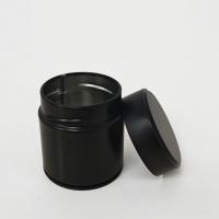 China 20g 30g Matcha Powder Tin Can Diameter 60*68mm Black Metal Tin Jar with Screw Cap Inner Lid Container for sale