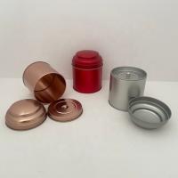 China 50g Golden Tea Leaves Tin Cans Round Tinplate Metal Food Grade With Crown Cap for sale
