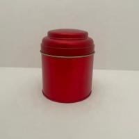 China 75mm 92mm Red Round Tea Tin Cans Double Lids For Food Tea Leaves Candy Coffee Bean for sale